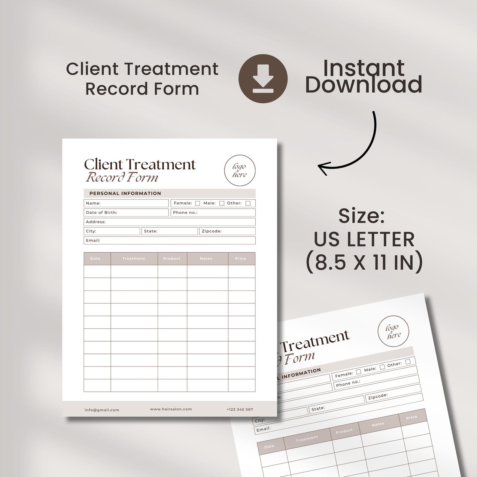 Hairdressing Client Intake Forms Bundle, Editable Hairstyling Informed ...