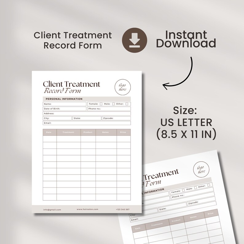 Hairdressing Client Intake Forms Bundle, Editable Hairstyling Informed ...
