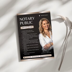 Notary Services Flyer, DIY Flyer Template, Notary Signing Agents ...