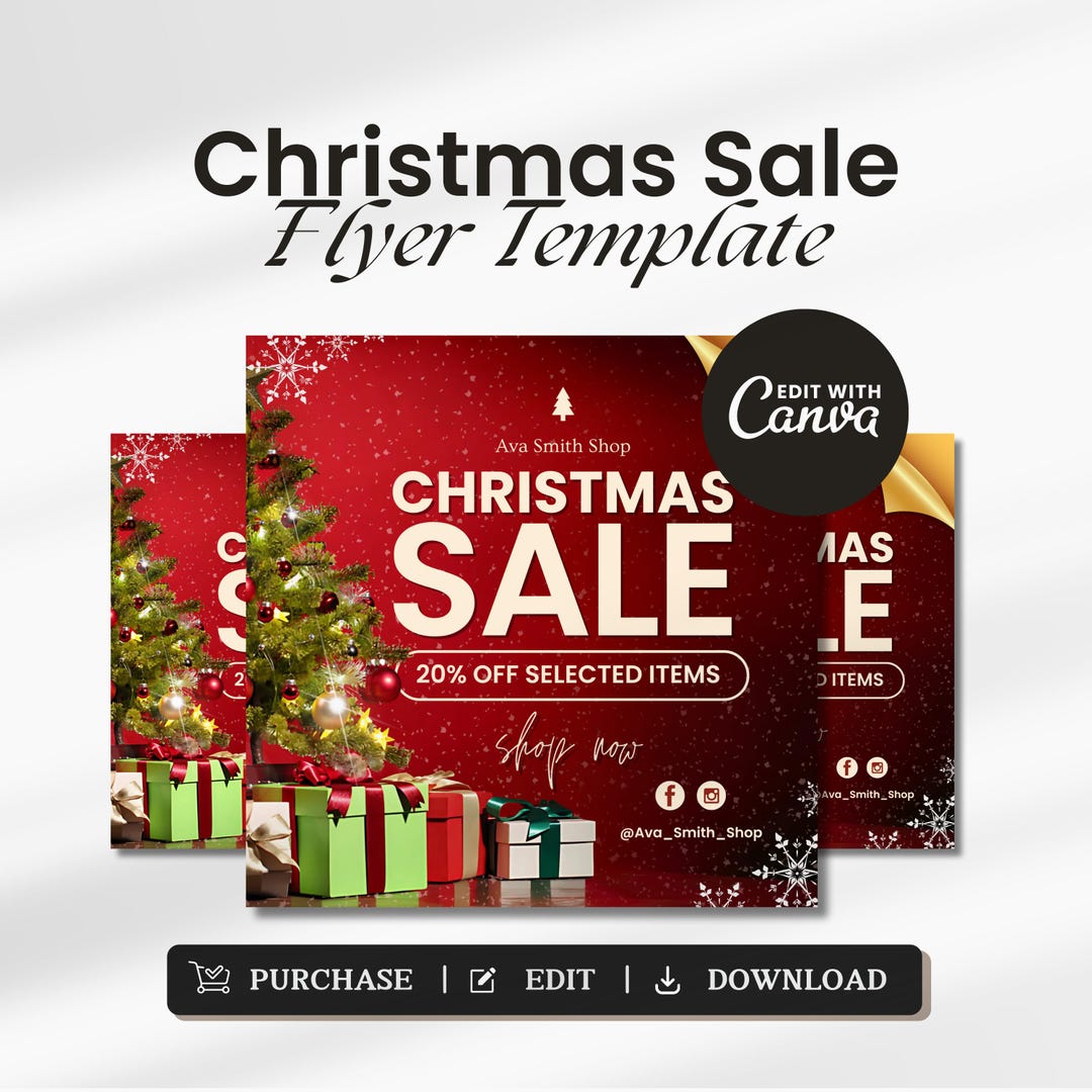 Christmas Sale Flyer, Christmas Appointment Flyer, Holiday Flash Sale ...