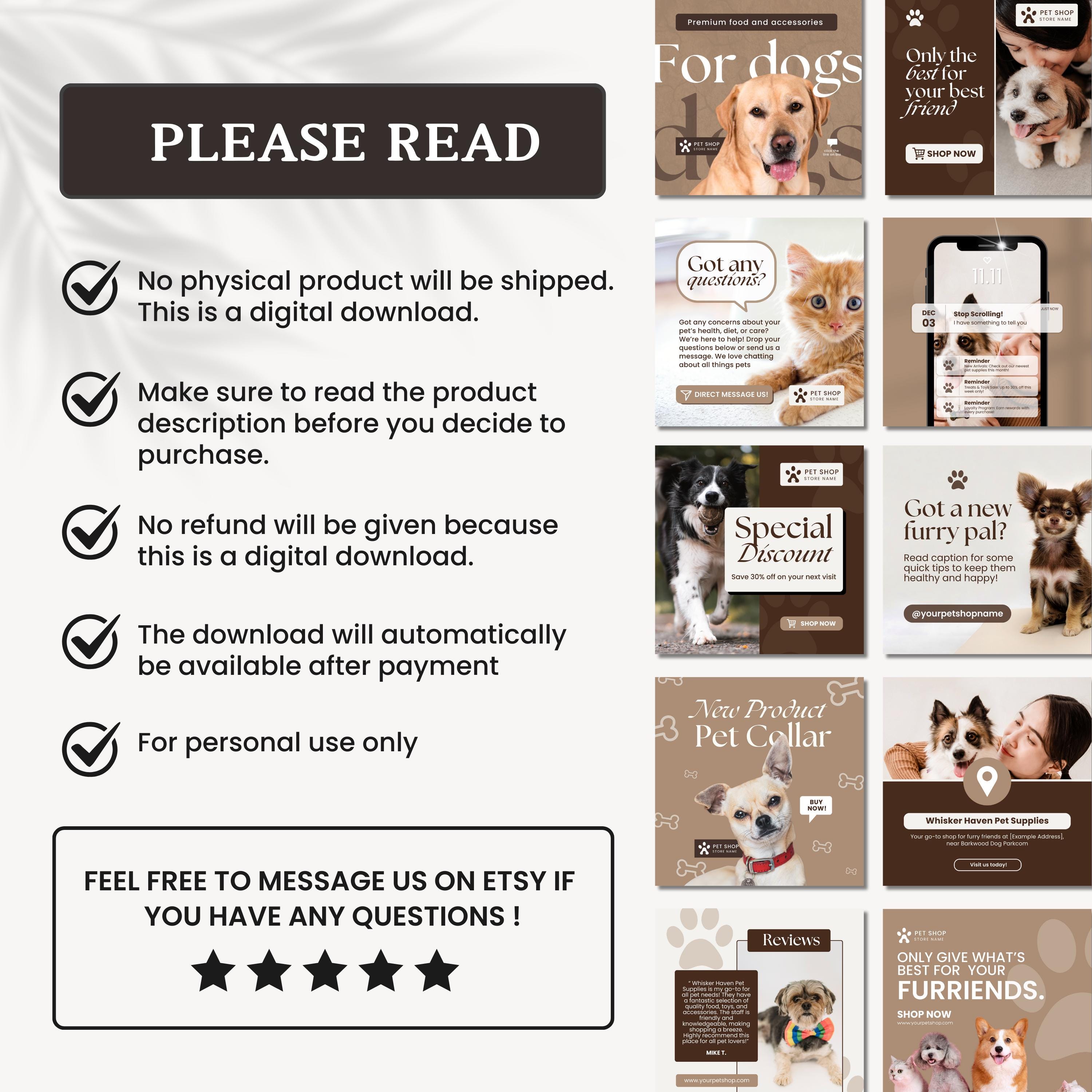 Pets Instagram Post Template | Pet Instagram Story Template | Social ...