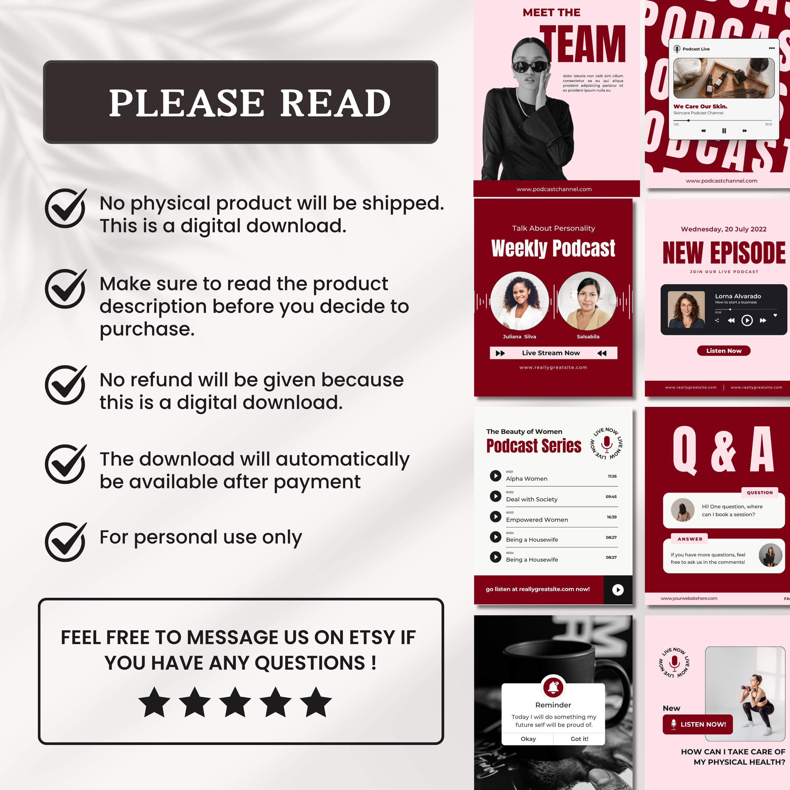 Podcast Instagram Template, Bold Instagram Post Template, Aesthetics ...