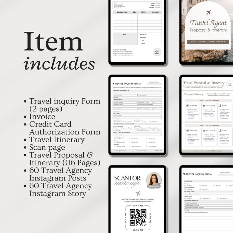 Travel Agent Forms Bundle, Travel Business Forms, Travel Inquiry, Booking Information, Travel ...