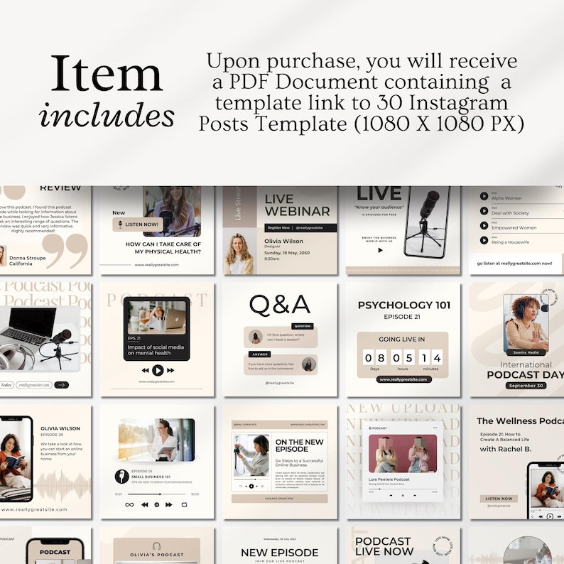 Podcast Post -stories Instagram Canva Templates - Post Template for ...