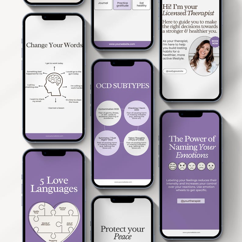 Therapist Instagram Templates, Psychologist Social Media, Mental Health ...