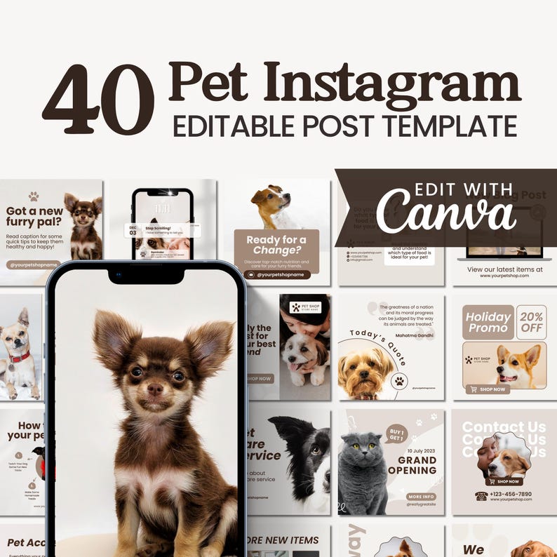 Pets Instagram Post Template | Pet Instagram Story Template | Social ...
