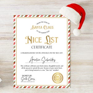 Personalized Xmas Letter From Santa, Edit Santa Certificate, INSTANT ...