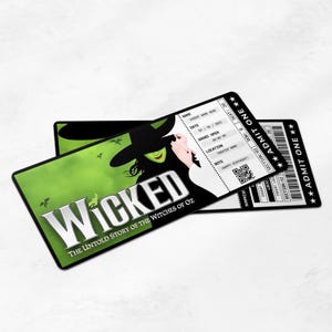Printable Wicked Broadway Surprise Ticket, Wicked Musical Collectible ...