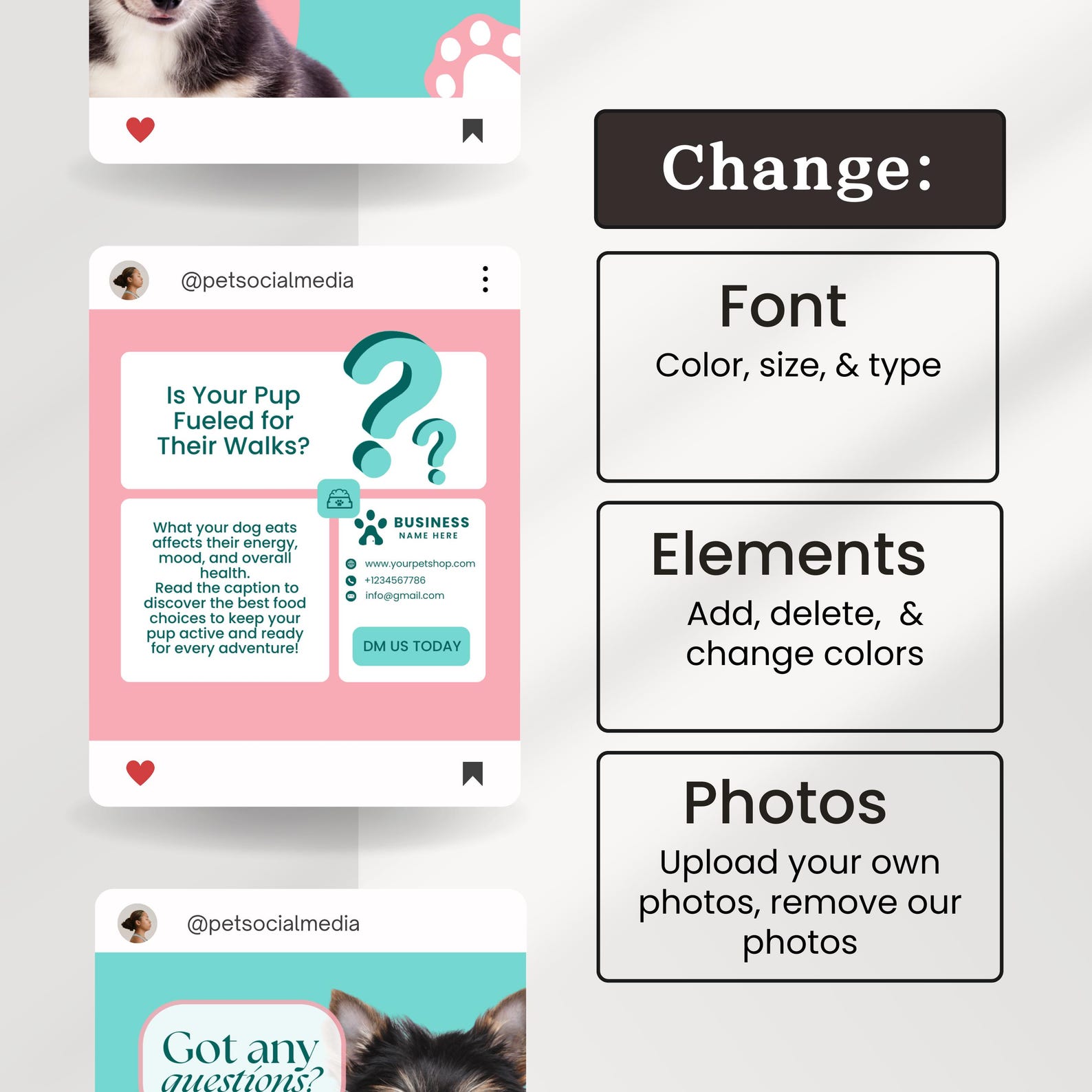 Pets Instagram Post Template | Pet Instagram Story Template | Social ...