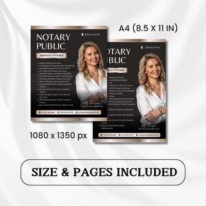 Notary Services Flyer, DIY Flyer Template, Notary Signing Agents ...