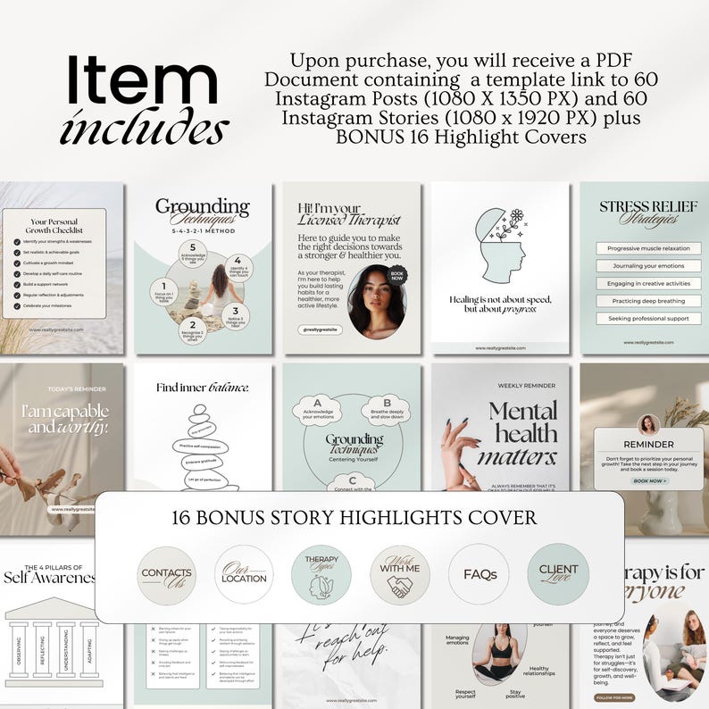 Therapist Instagram Templates, Psychologist Social Media, Mental Health ...