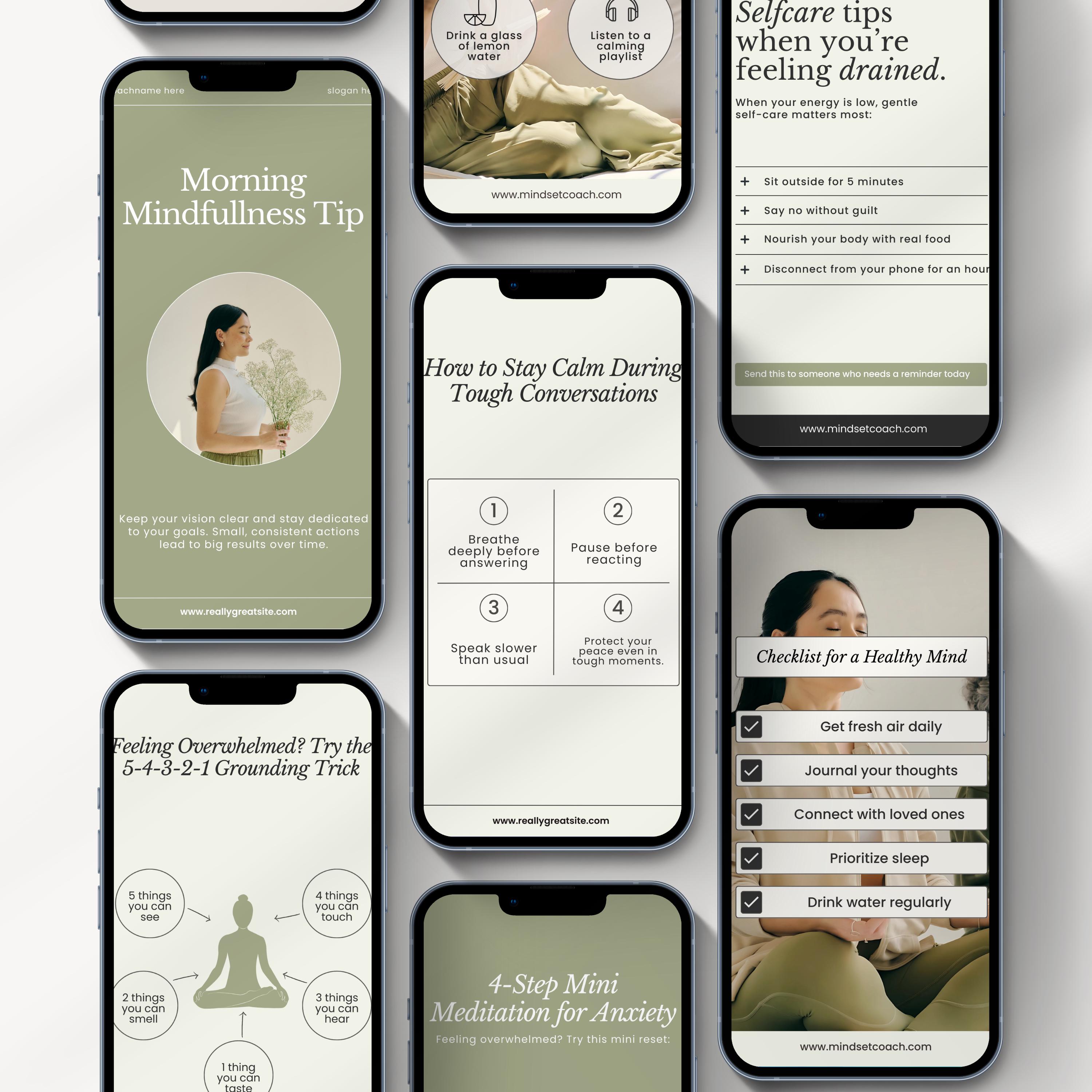 Mindset Coach Instagram Templates | Life Coach Templates | Mindset ...
