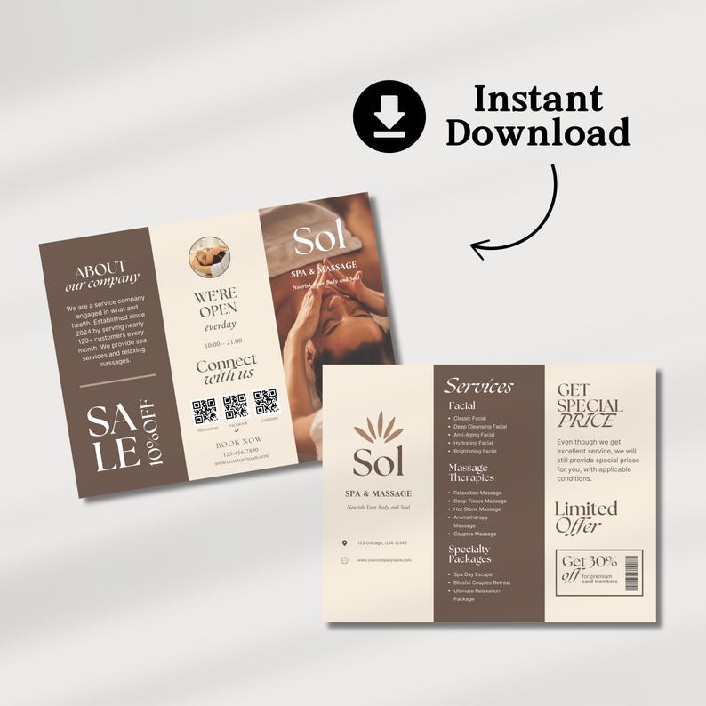 Trifold Brochure Template | Minimalist Esthetician Template Brochure ...