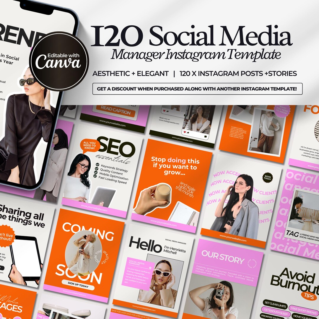 Social Media Manager Instagram Templates, Social Media Manager ...