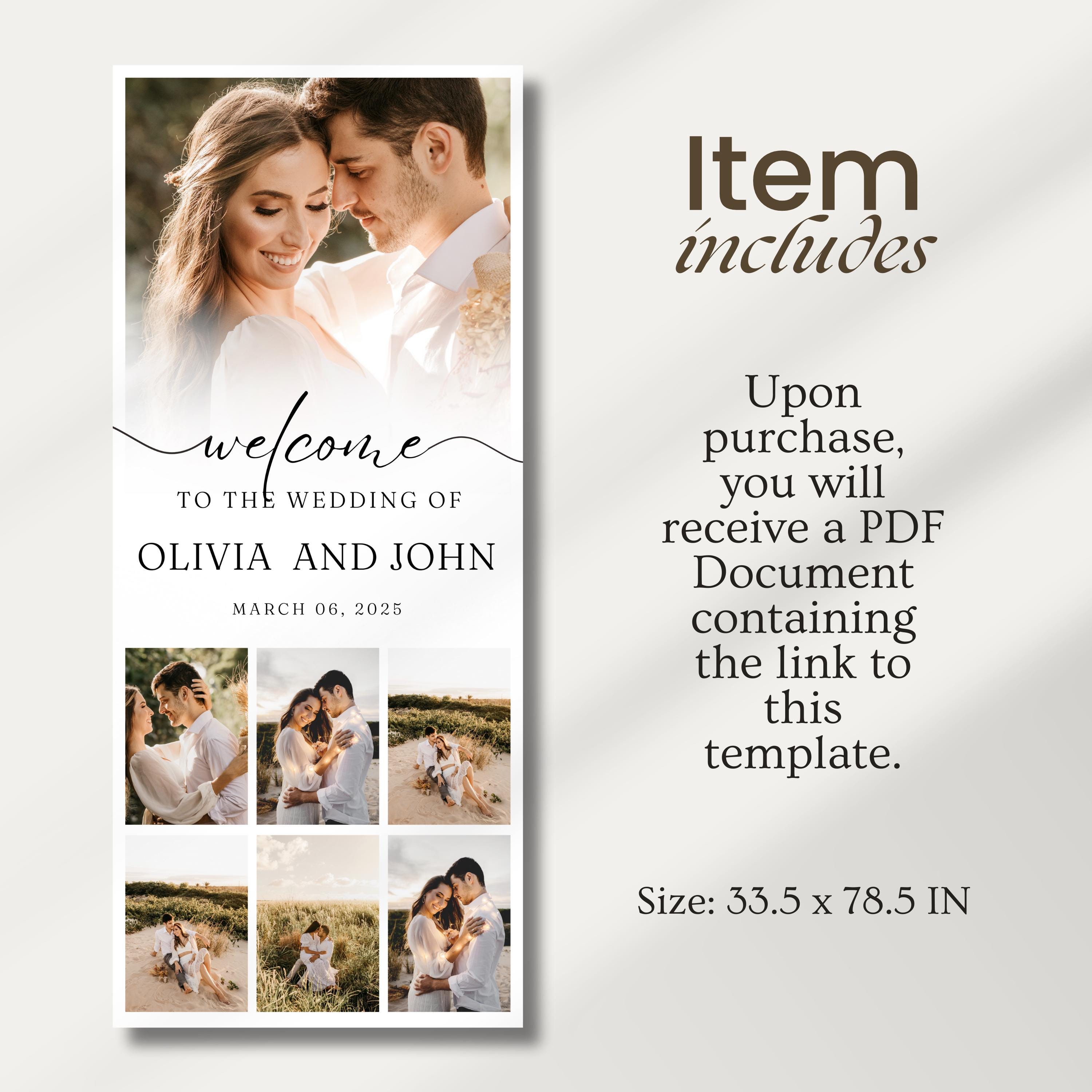 Wedding Retractable Banner, Welcome Romantic Style, Roll up Banner ...