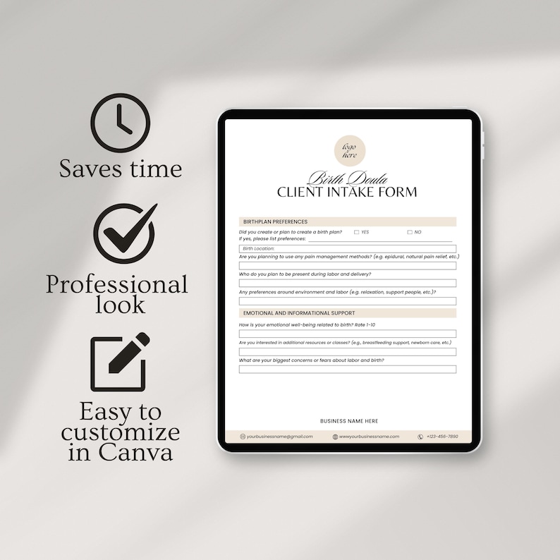 Birth Doula Intake Forms Bundle for New Client, New Client Intake Forms ...