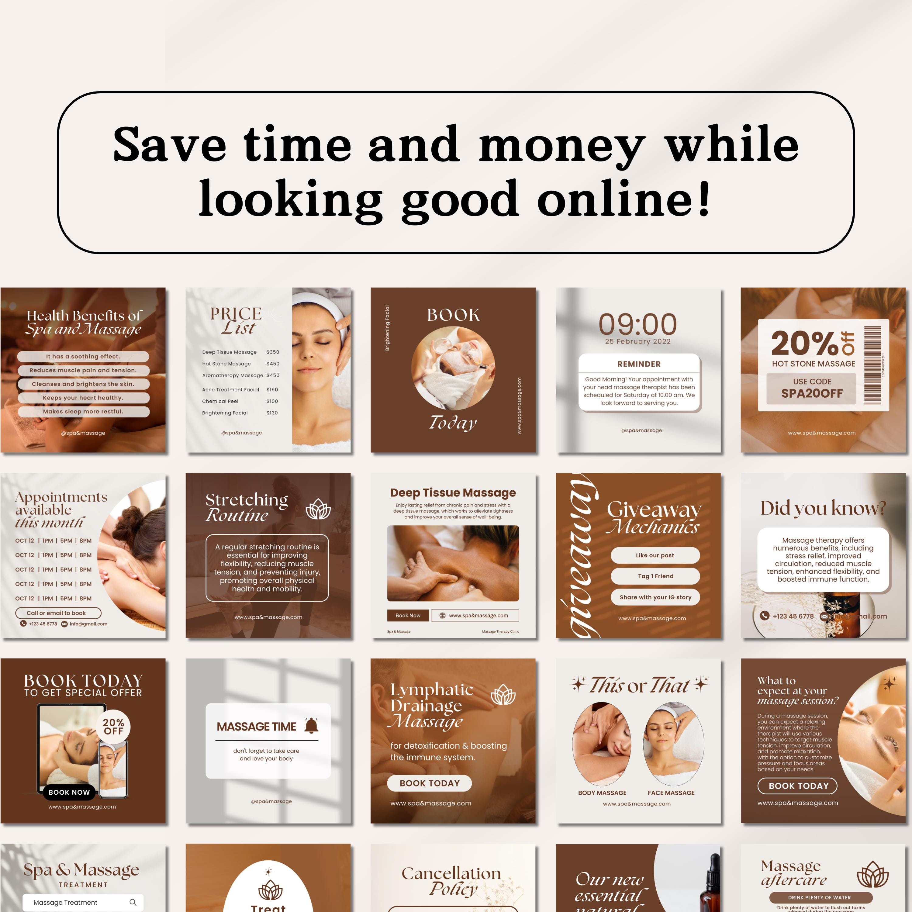 Massage Instagram Template | Massage Therapist Social Media Posts ...