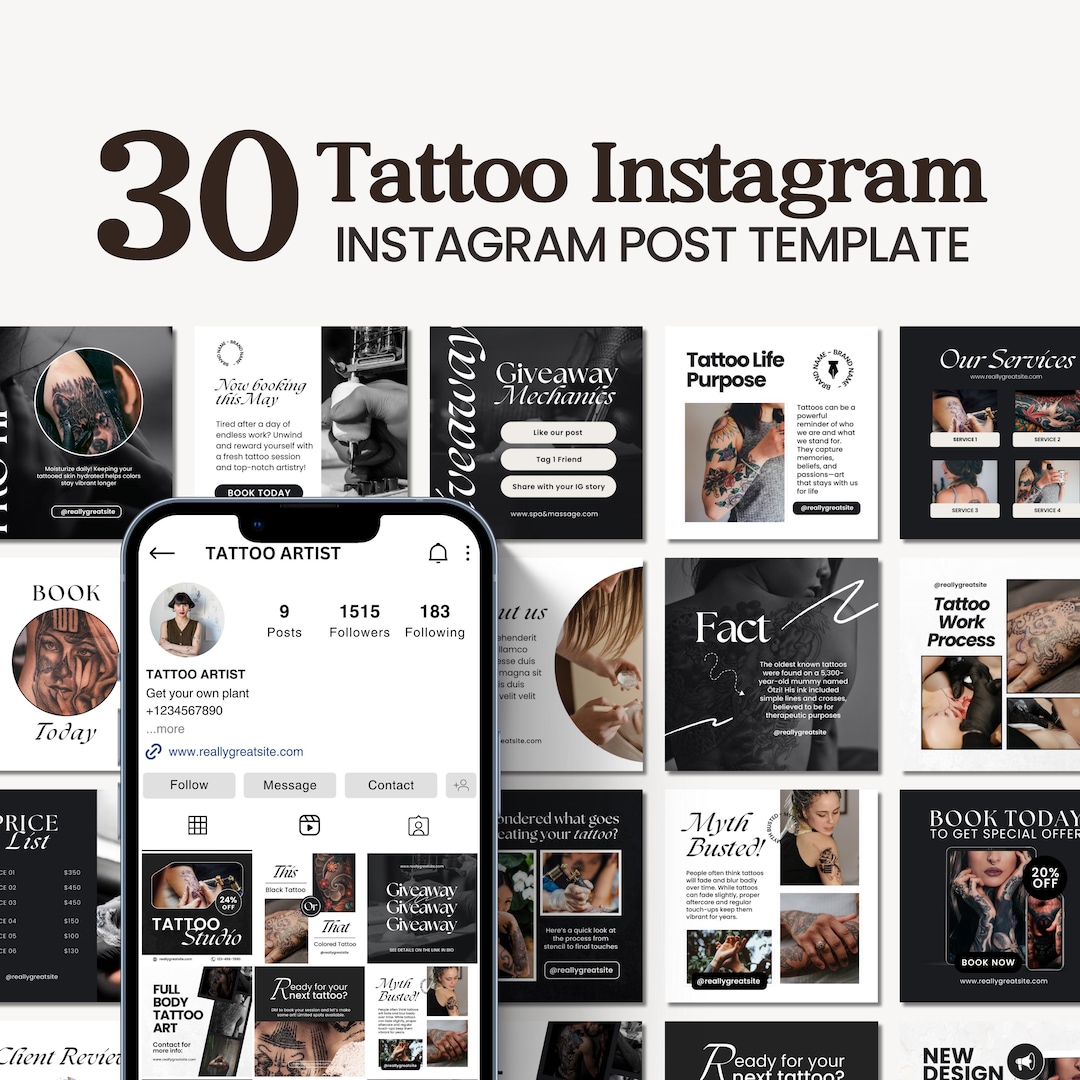 Tattoo Artist Instagram Template | Tattoo Practitioner Instagram ...