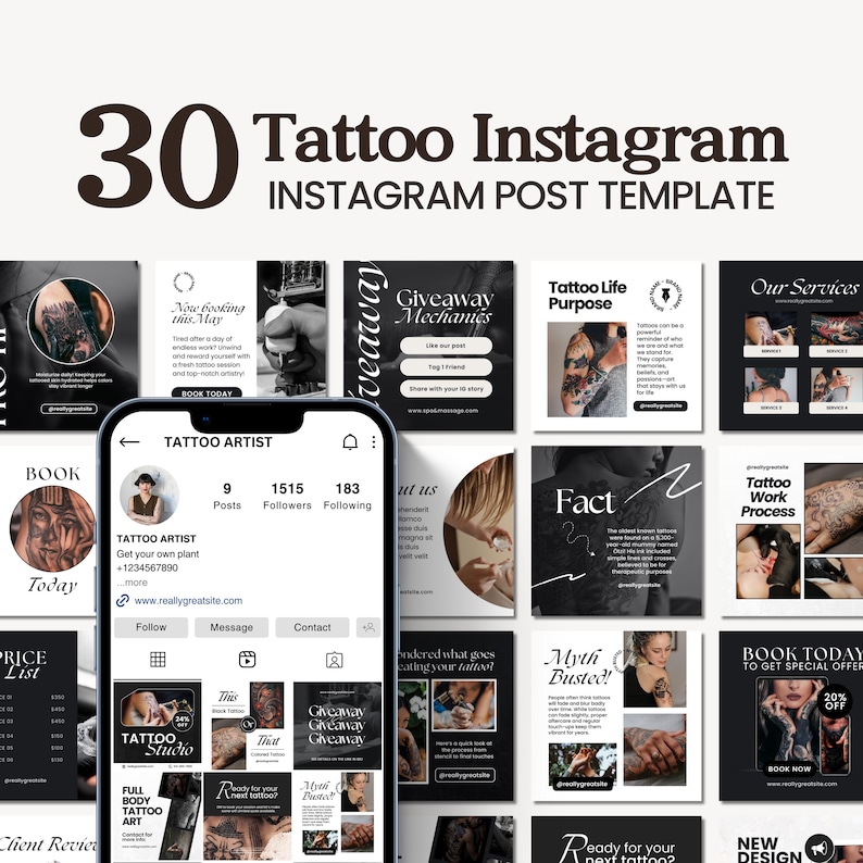 Tattoo Artist Instagram Template | Tattoo Practitioner Instagram ...
