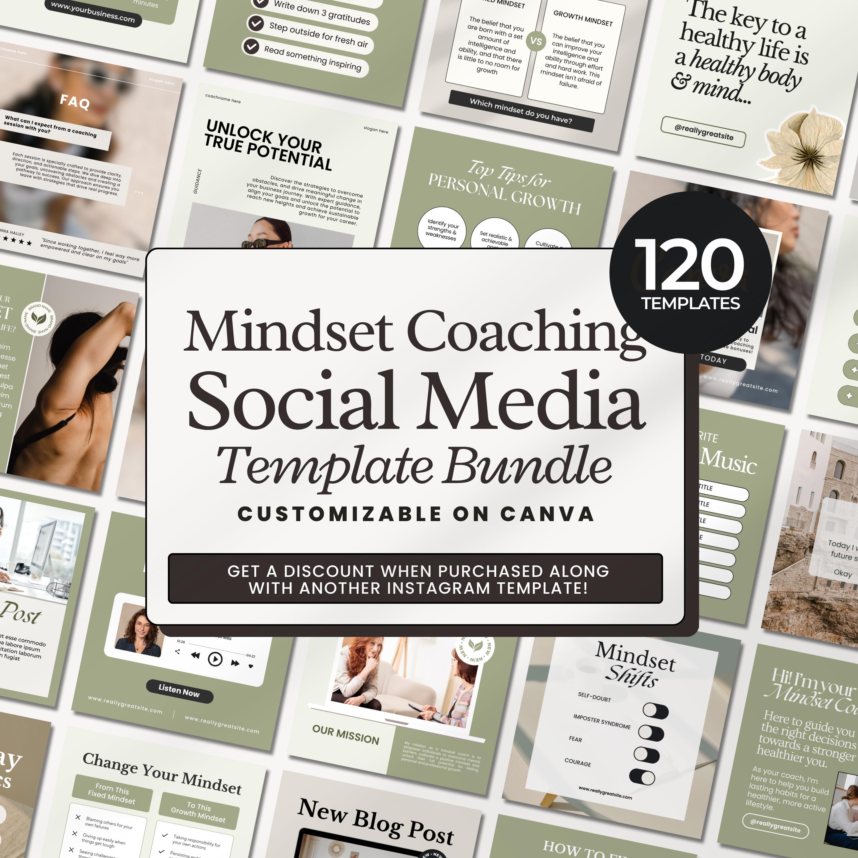 Mindset Coach Instagram Templates | Life Coach Templates | Mindset ...
