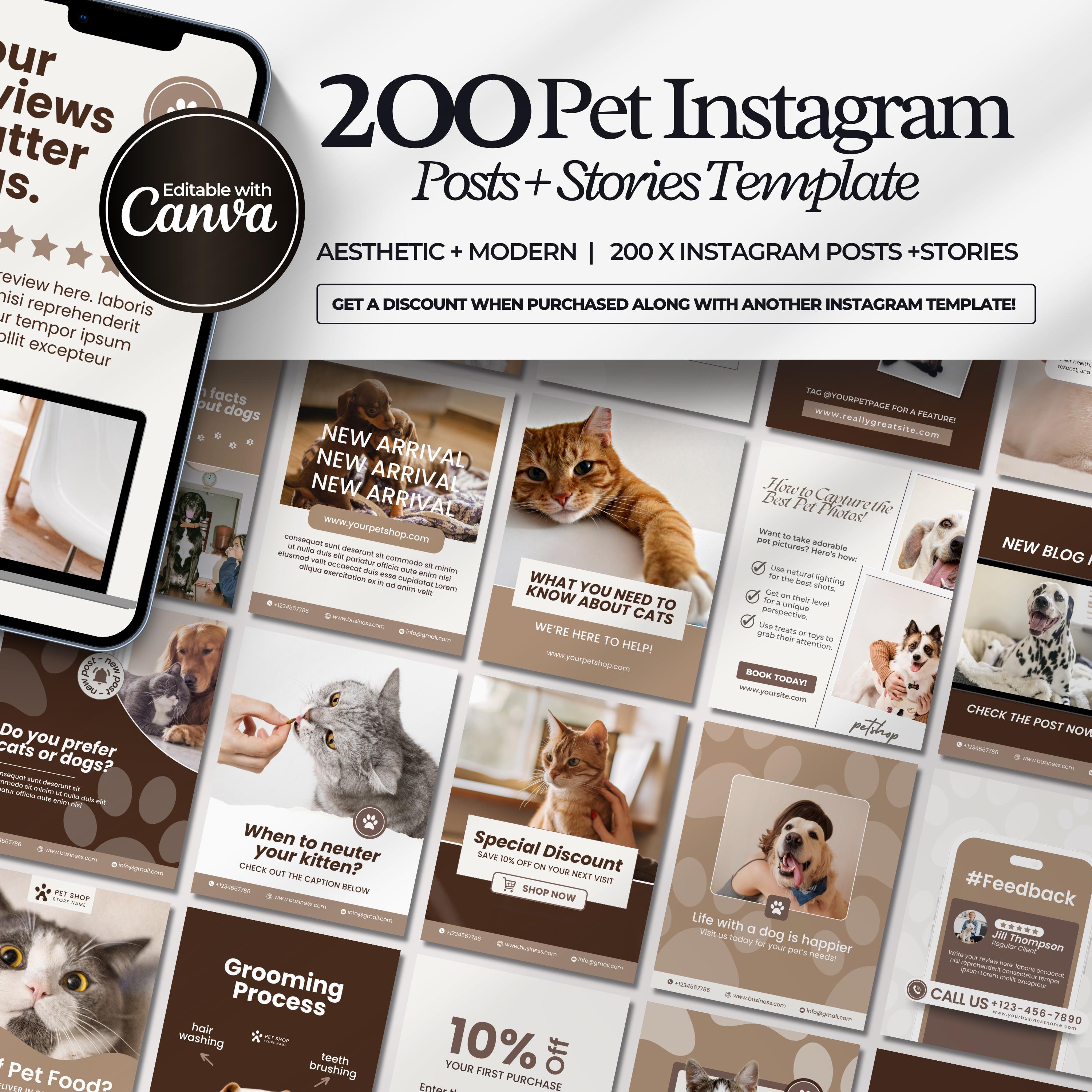 Pets Instagram Post Template | Pet Instagram Story Template | Social ...