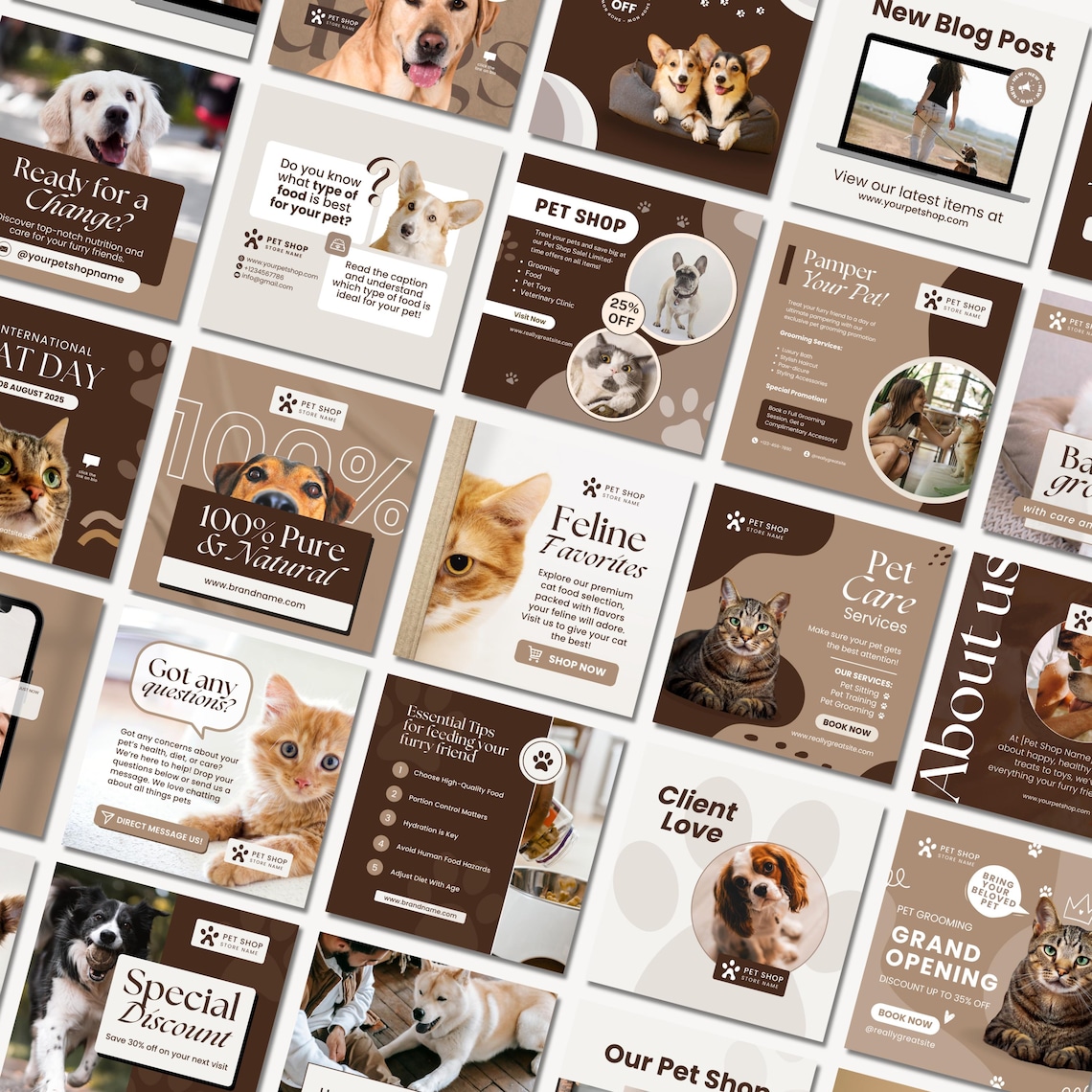 Pets Instagram Post Template | Pet Instagram Story Template | Social ...