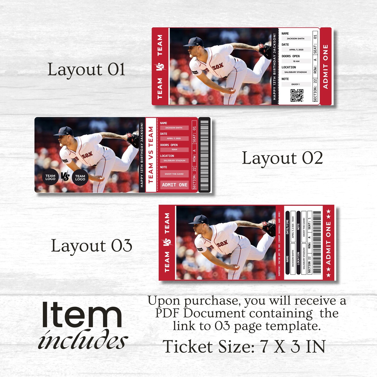 Editable Baseball Ticket Template, Custom Fake Baseball Ticket Template ...