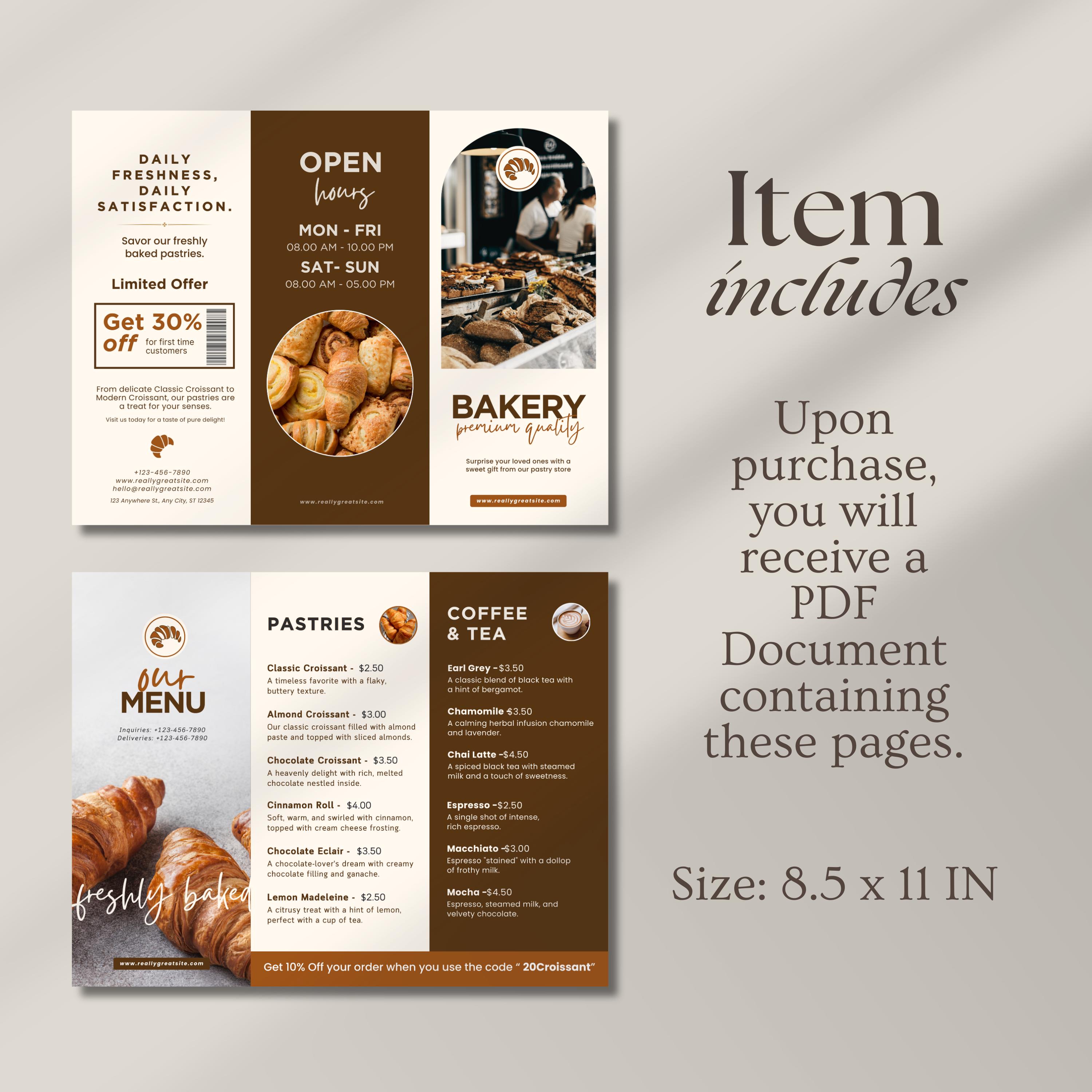 Bakery Brochure Template, Cake Business, Cake Flyer, Food, Clients Flyer, Dessert Shop ...