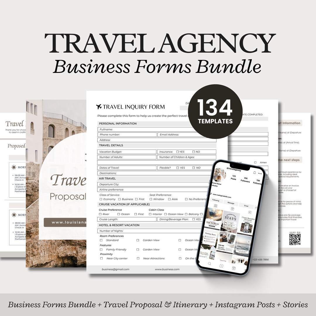 Travel Agent Forms Bundle, Travel Business Forms, Travel Inquiry ...