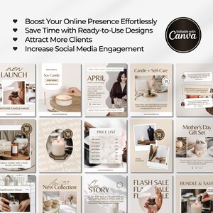 60 Candle Instagram Post Template | Social Media Bundle Candle ...