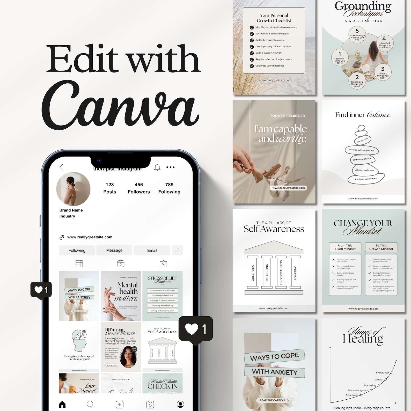 Therapist Instagram Templates, Psychologist Social Media, Mental Health ...
