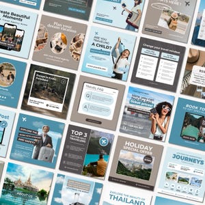 Travel Instagram Bundle Templates, Travel Agent Social Media, Instagram ...