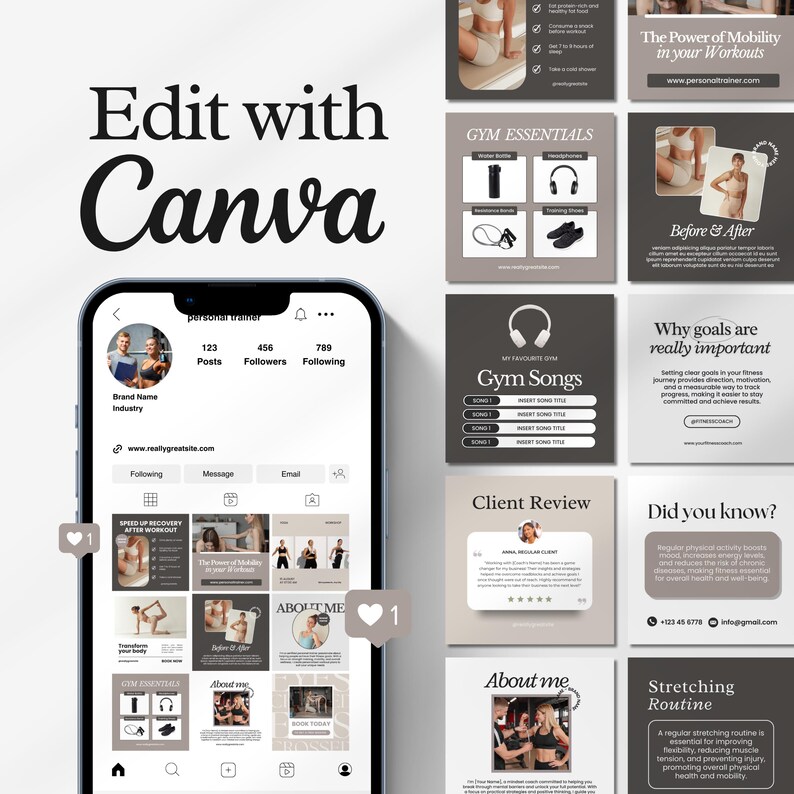 160 Personal Trainer Templates | Fitness Coach Instagram Template , Gym ...