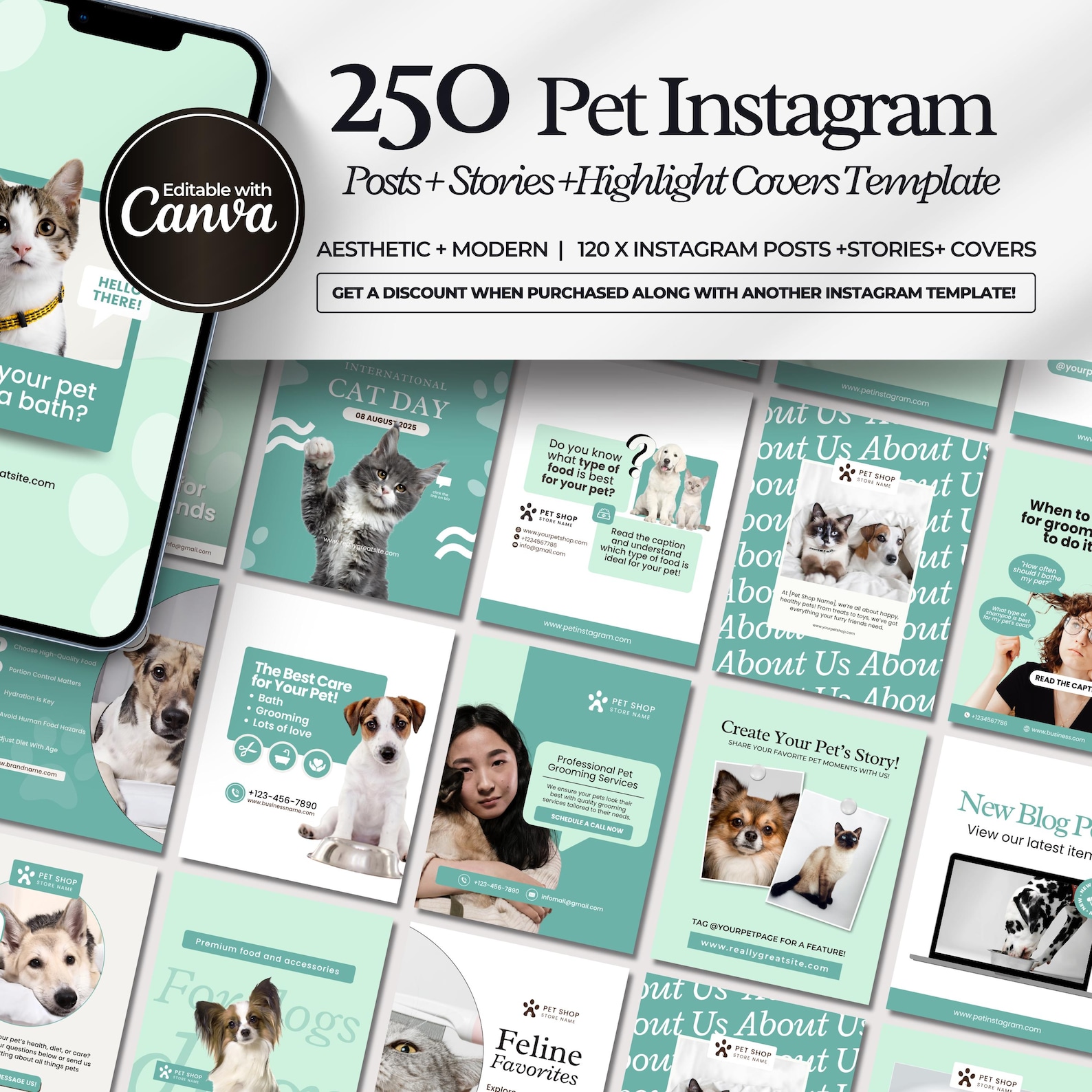 Pets Instagram Post Template | Pet Instagram Story Template | Social ...