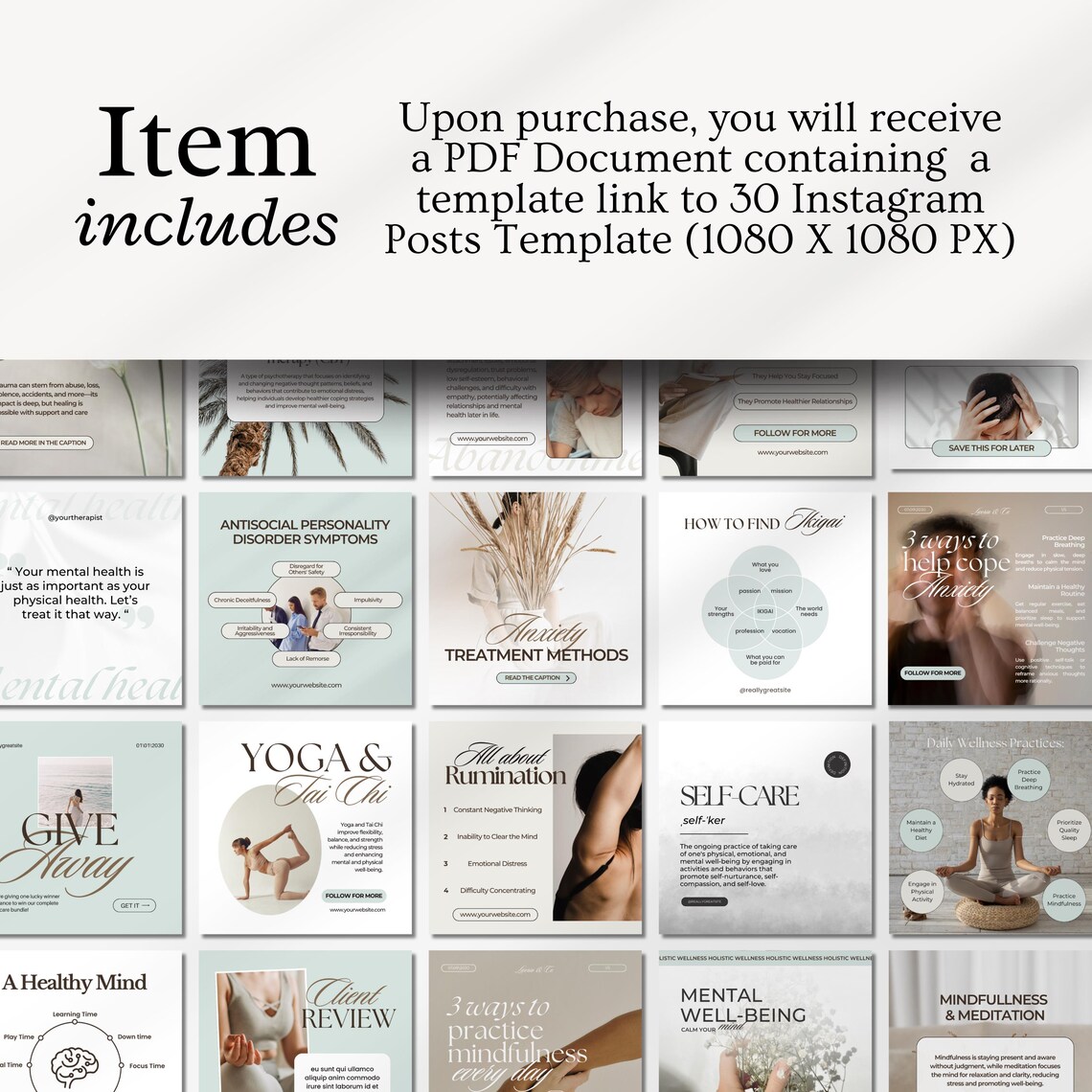 Therapist Instagram Templates, Psychologist Social Media, Mental Health ...