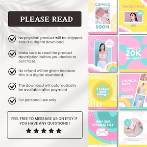 Colorful Instagram Post Templates Canva, Rainbow Insta Feed, Social ...