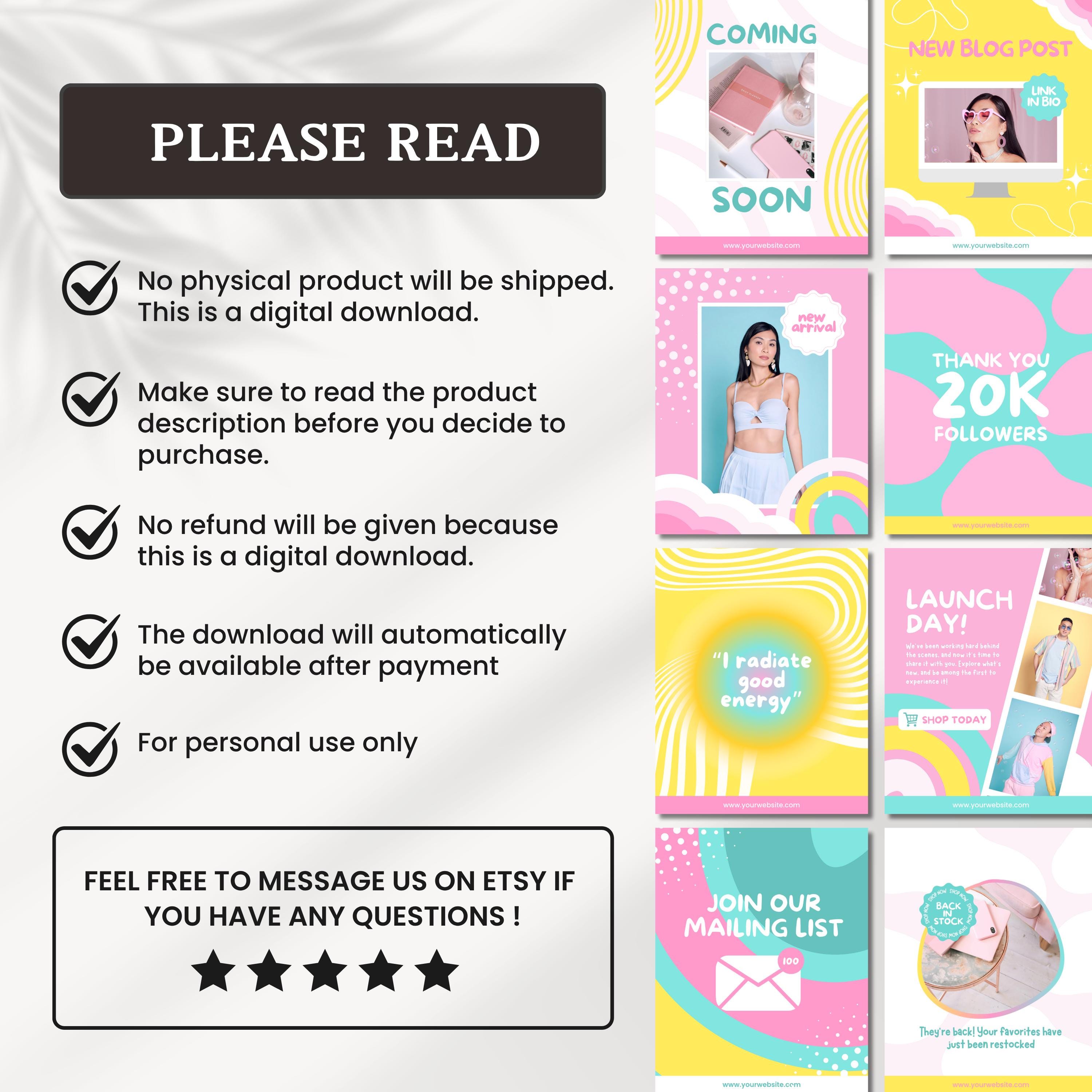 Colorful Instagram Post Templates Canva, Rainbow Insta Feed, Social ...