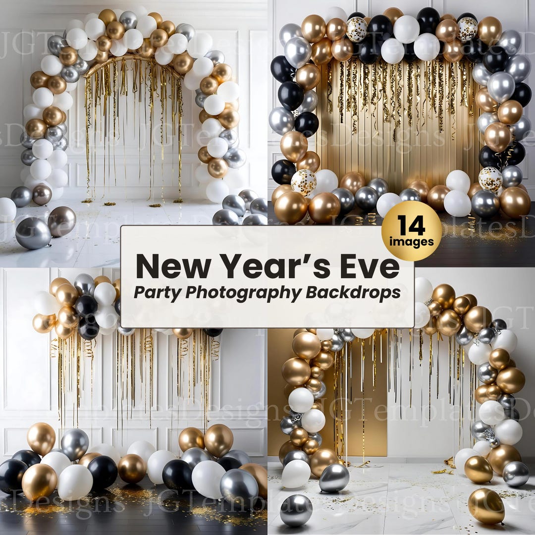 New Year Eve Party Photograph Backdrop | Digital Backdrops ...