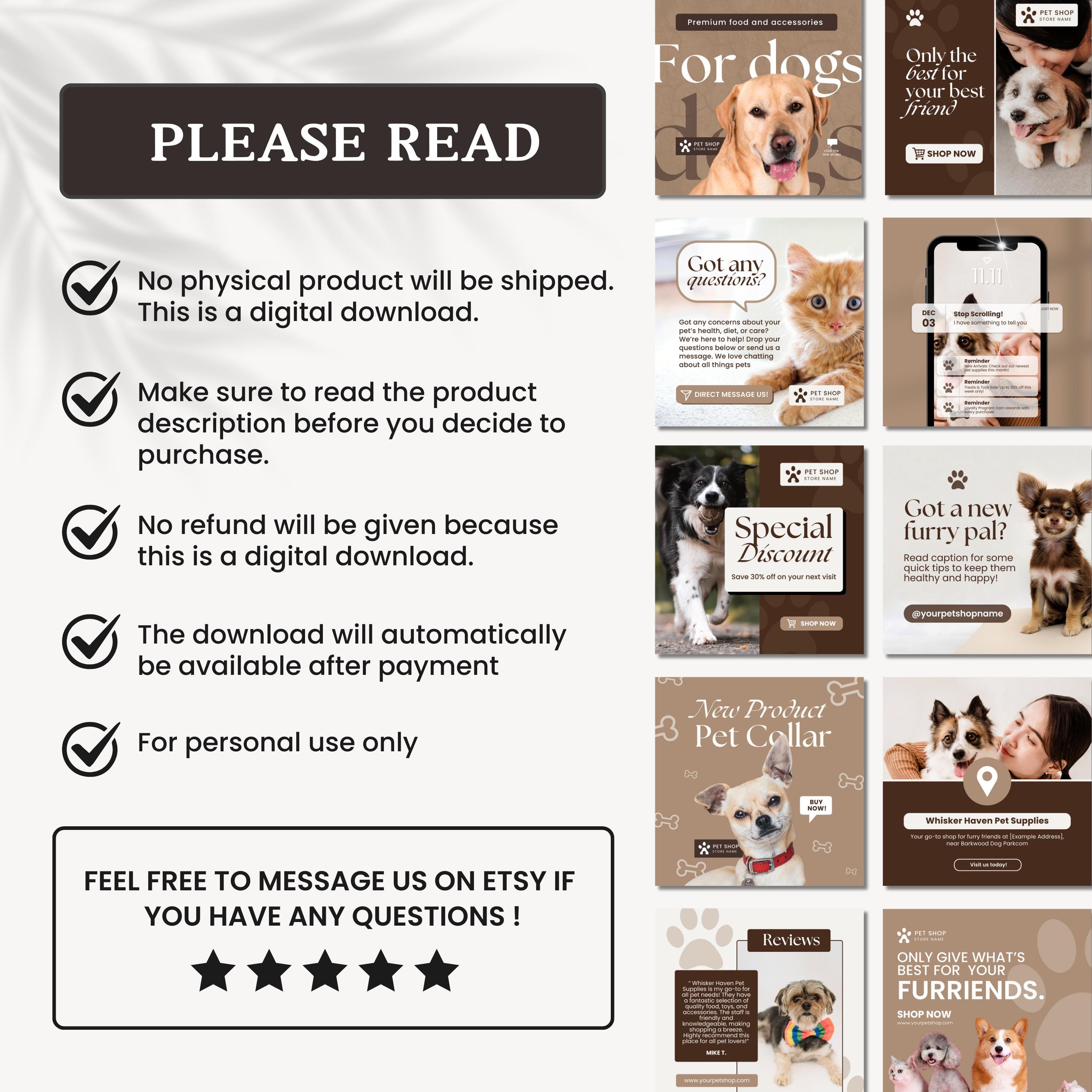 Pets Instagram Post Template | Pet Instagram Story Template | Social ...