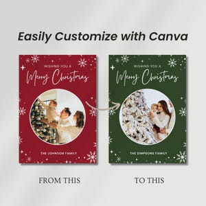 Merry Christmas Card - DIGITAL Download - Printable Christmas Card ...