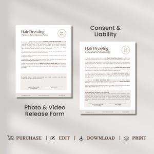 Hairdressing Client Intake Forms Bundle, Editable Hairstyling Informed ...