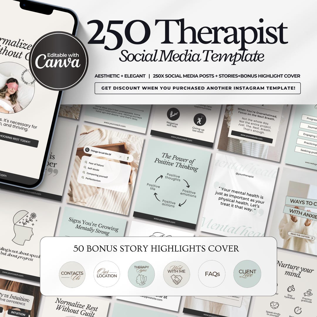 Therapist Instagram Templates, Psychologist Social Media, Mental Health ...