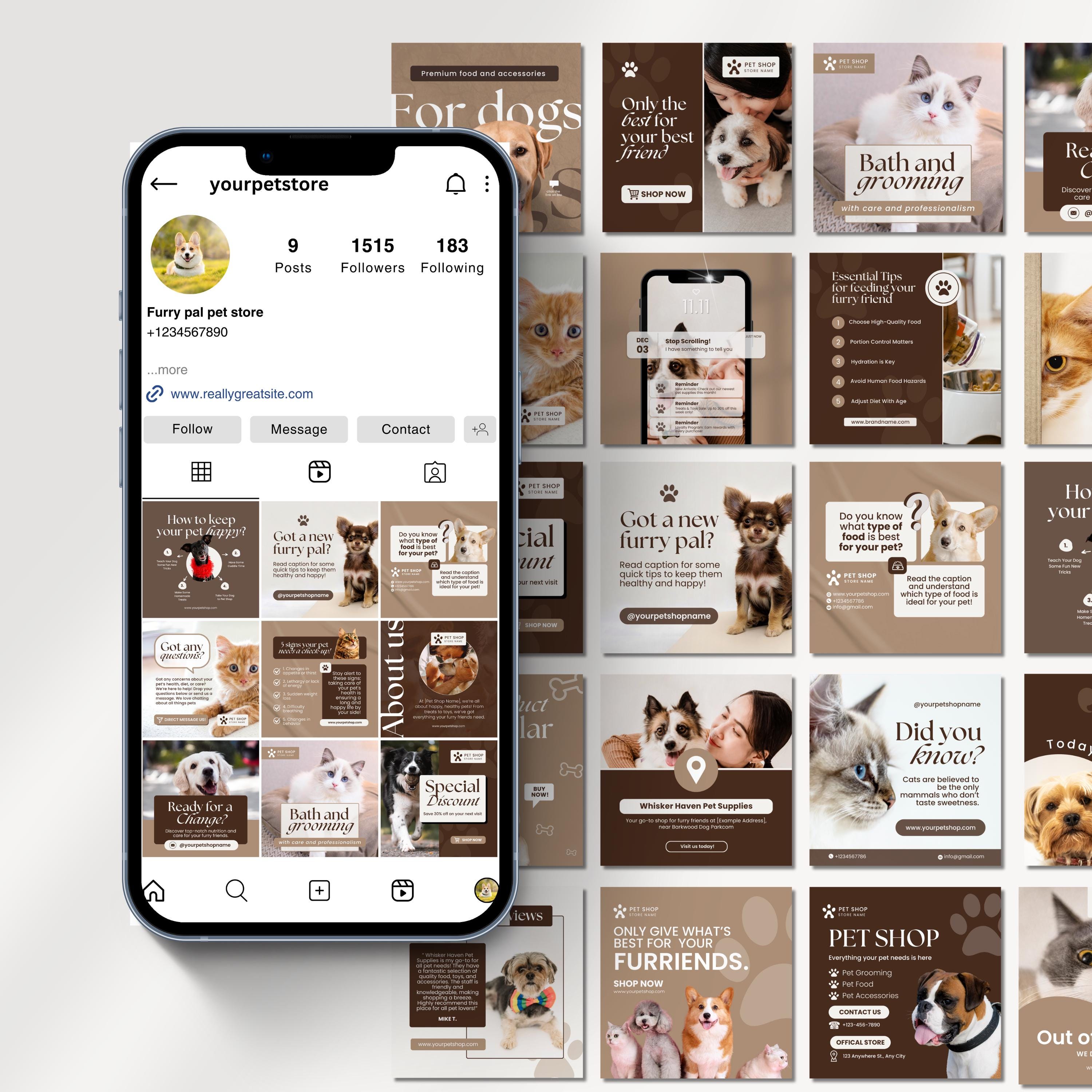 Pets Instagram Post Template | Pet Instagram Story Template | Social ...