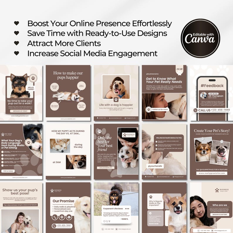 Pets Instagram Post Template | Pet Instagram Story Template | Social ...