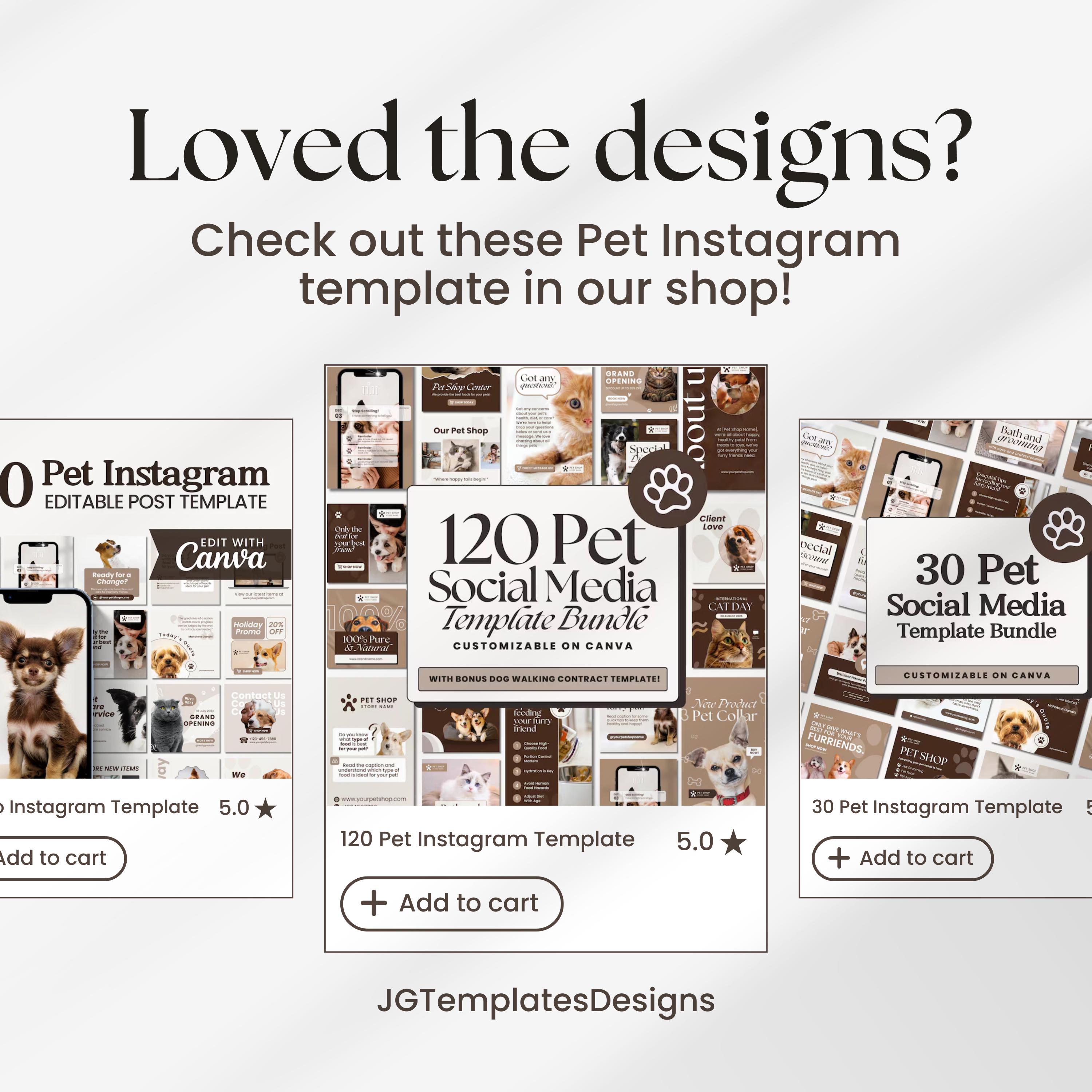 Pets Instagram Post Template | Pet Instagram Story Template | Social ...