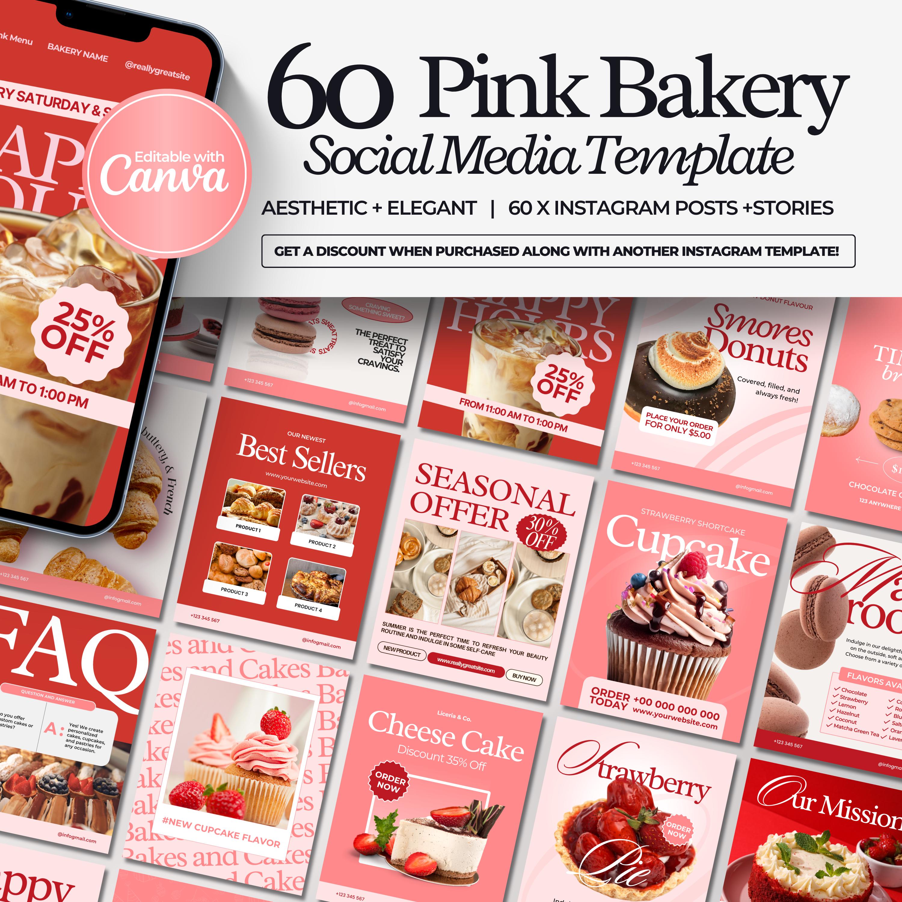 Bakery Instagram Templates, Cafe Instagram Template, Cake Shop, Bakery ...