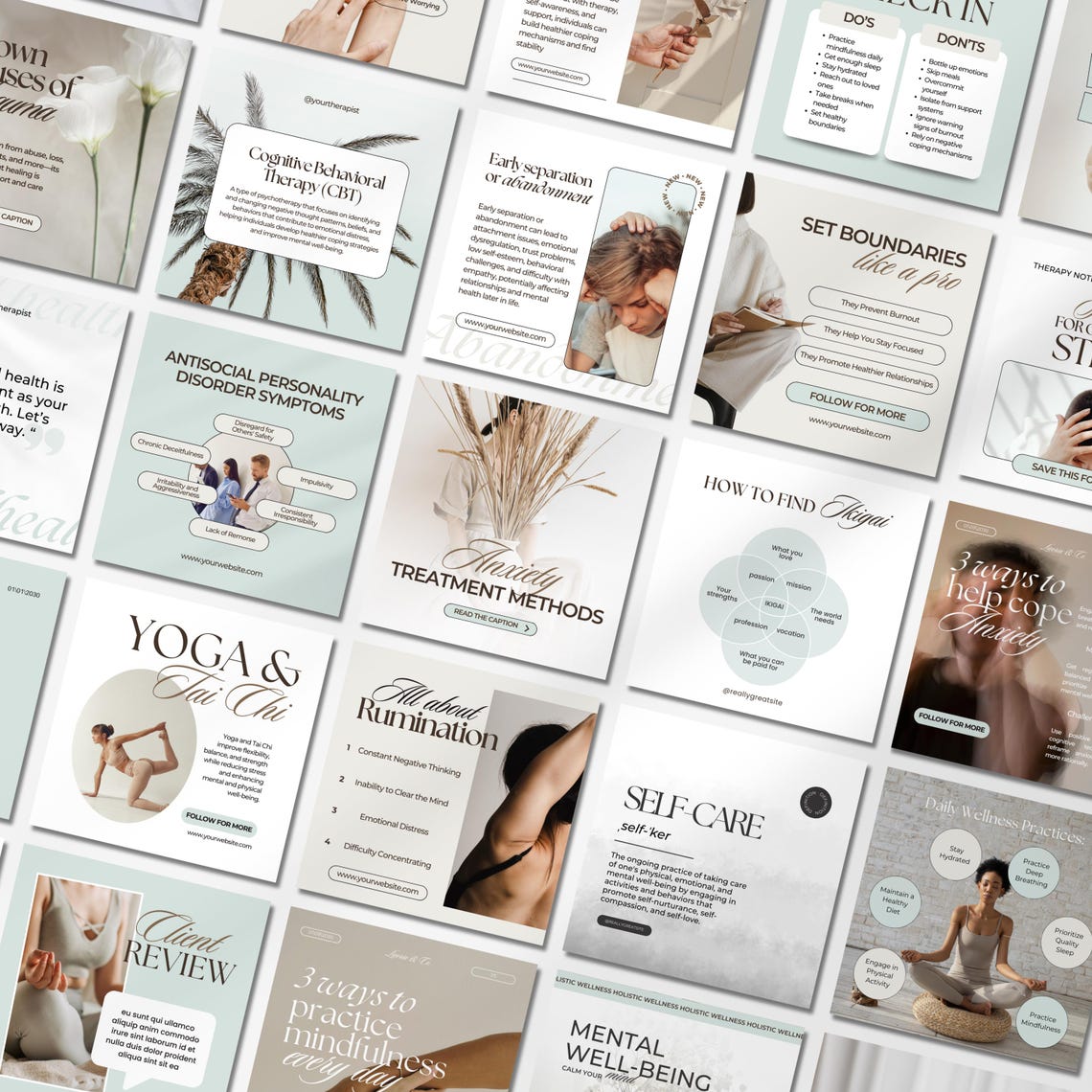 Therapist Instagram Templates, Psychologist Social Media, Mental Health ...