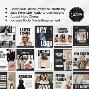 60 Fashion Instagram Templates, Instagram Clothing Brand, Editable ...