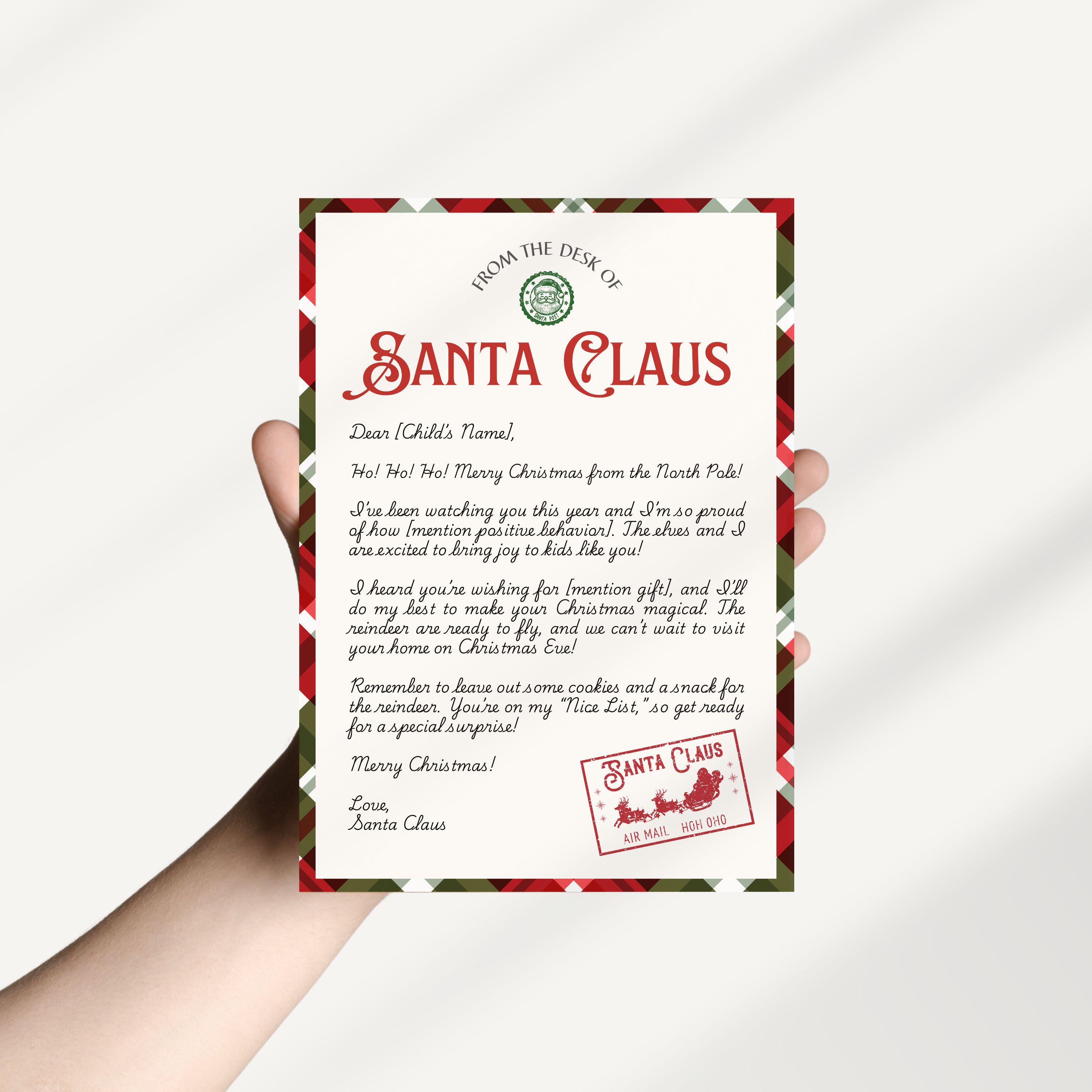 Editable Personalized Christmas Letter From Santa, Easy Edit Santa ...