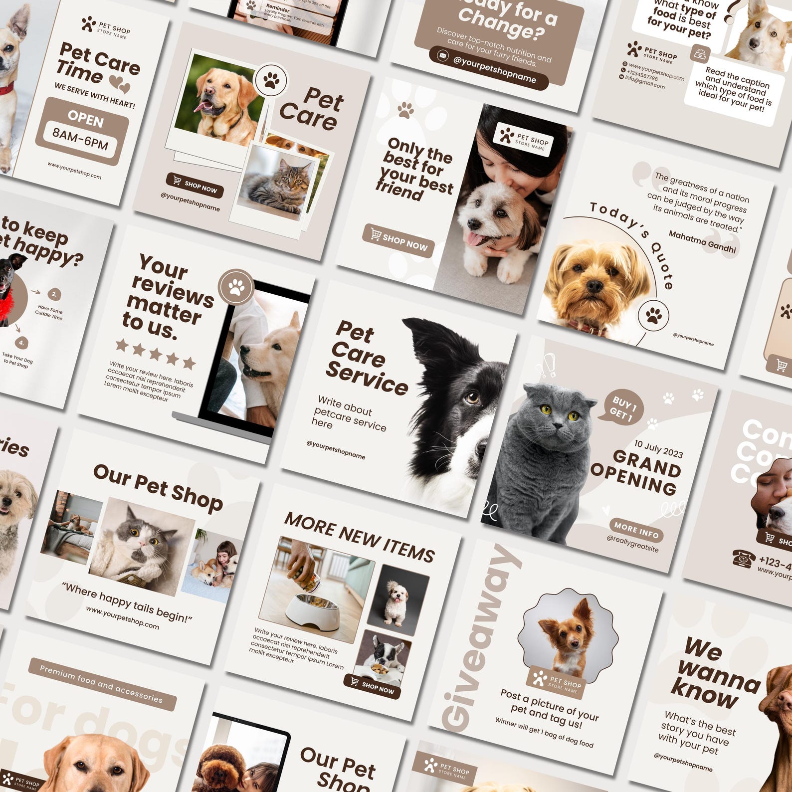 Pets Instagram Post Template | Pet Instagram Story Template | Social ...
